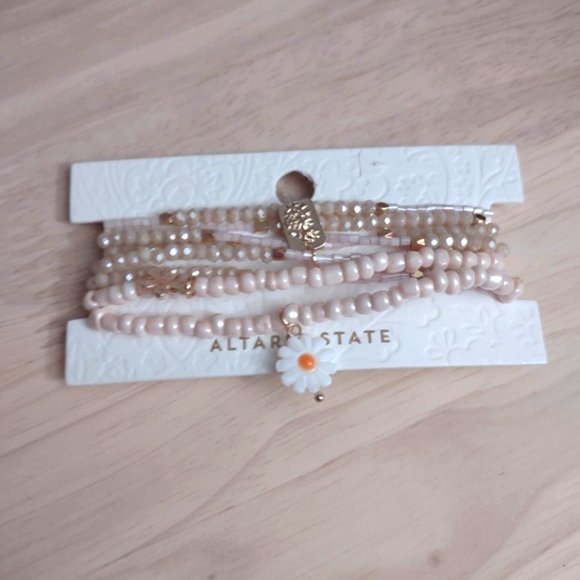 Altar'd State | Jewelry | Altard State Gold Charm Pearl Bead Daisy ...
